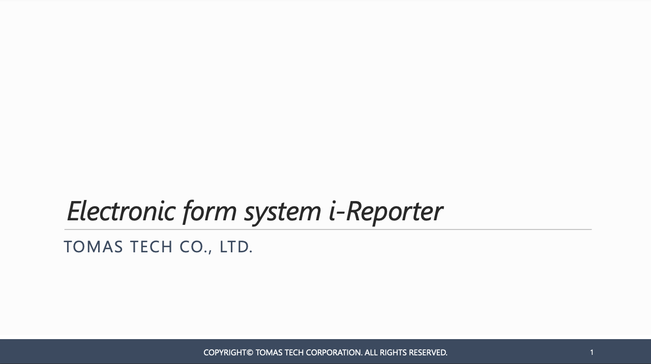 Electronic Document System i-Reporter Detailed Document